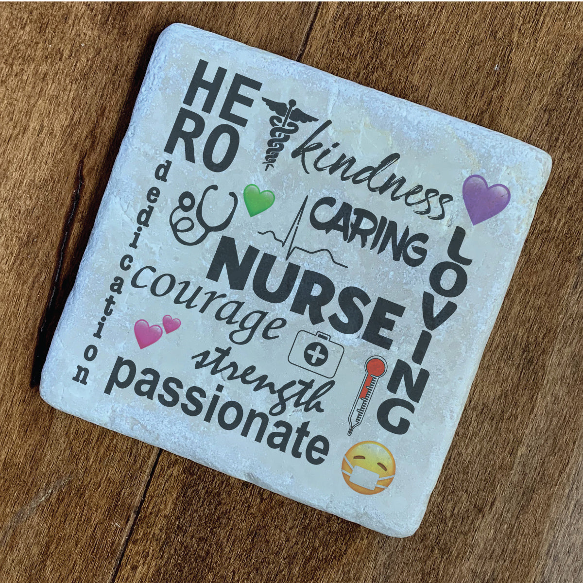 NURSE Natural Stone Coaster – Creative Custom Coaster